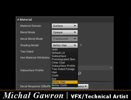 Michał Gawron - [UE4] Custom Hair Shading