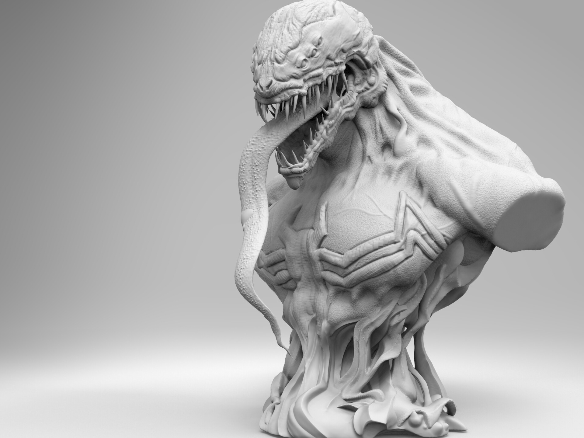 ArtStation - Venom Bust (Clay Render)