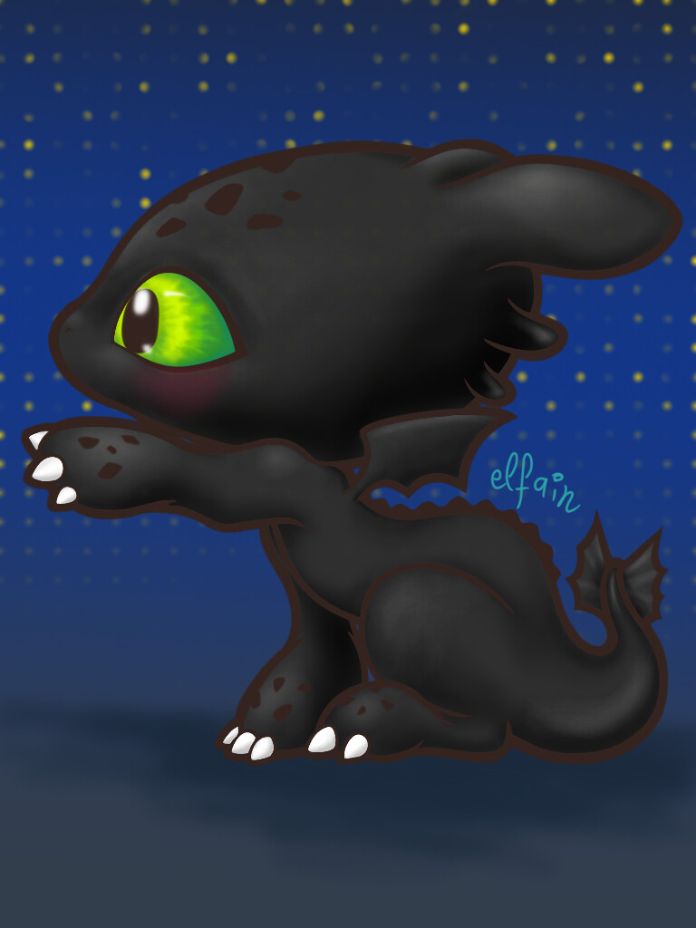 how to draw chibi toothless