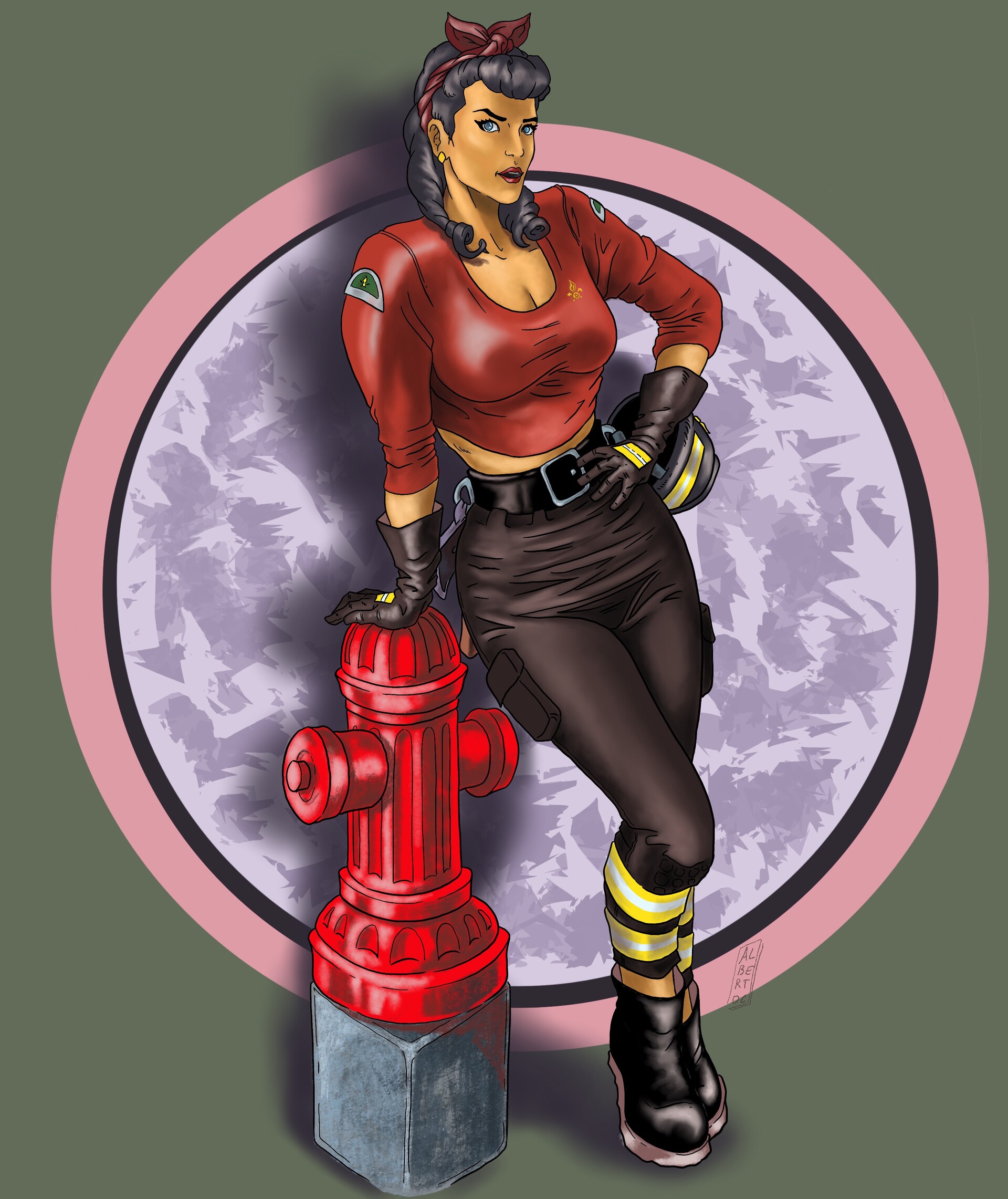 ArtStation - Firegirl pinup