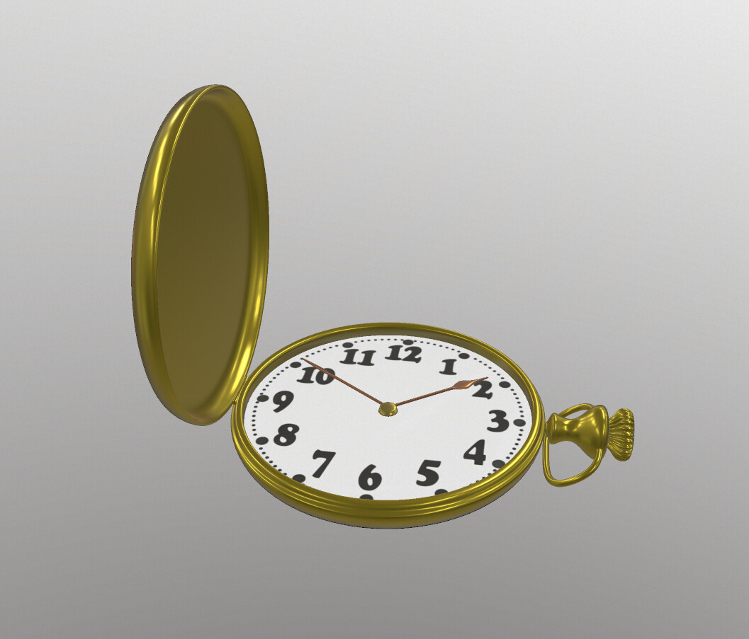 ArtStation - Gold cartoon clock