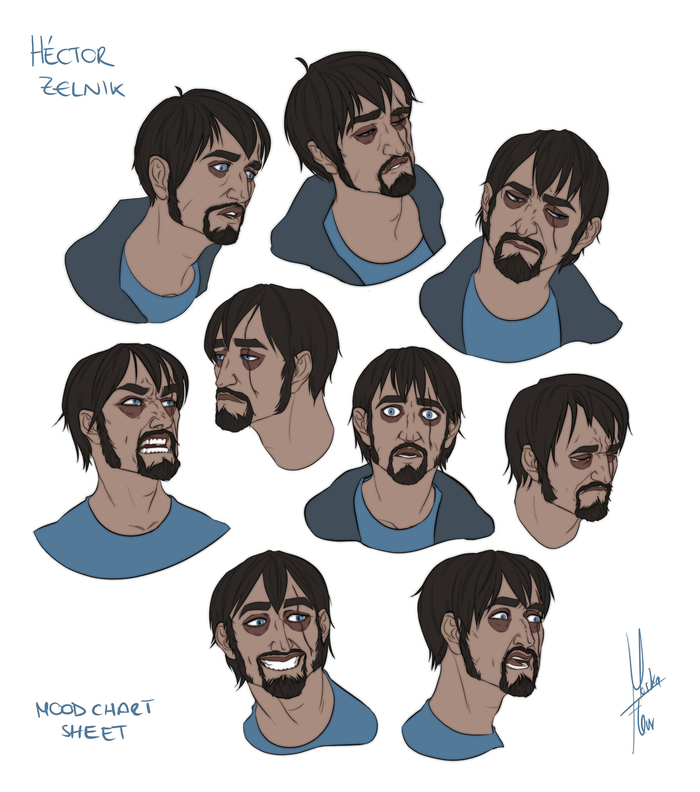 Moska Fleur - Facial expressions for comic characters