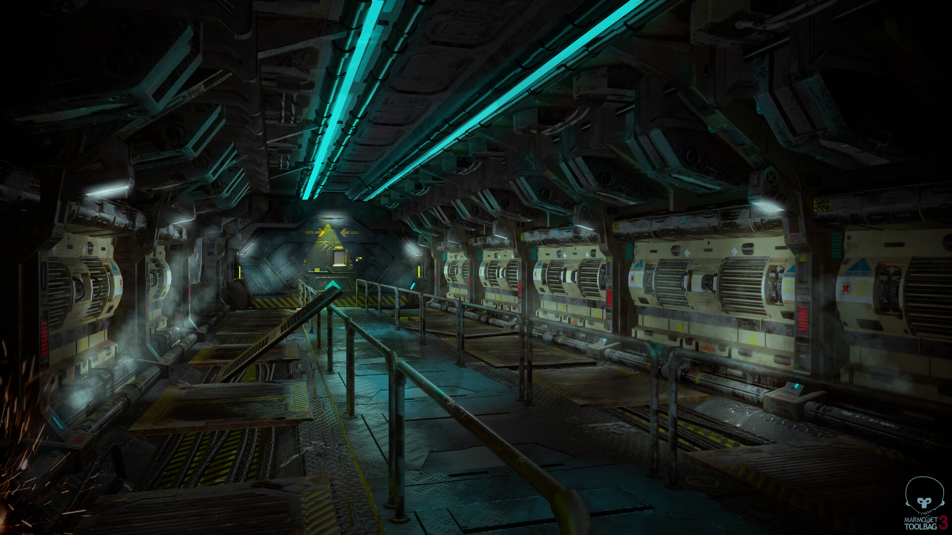 ArtStation - sci-fi corridor for collage project