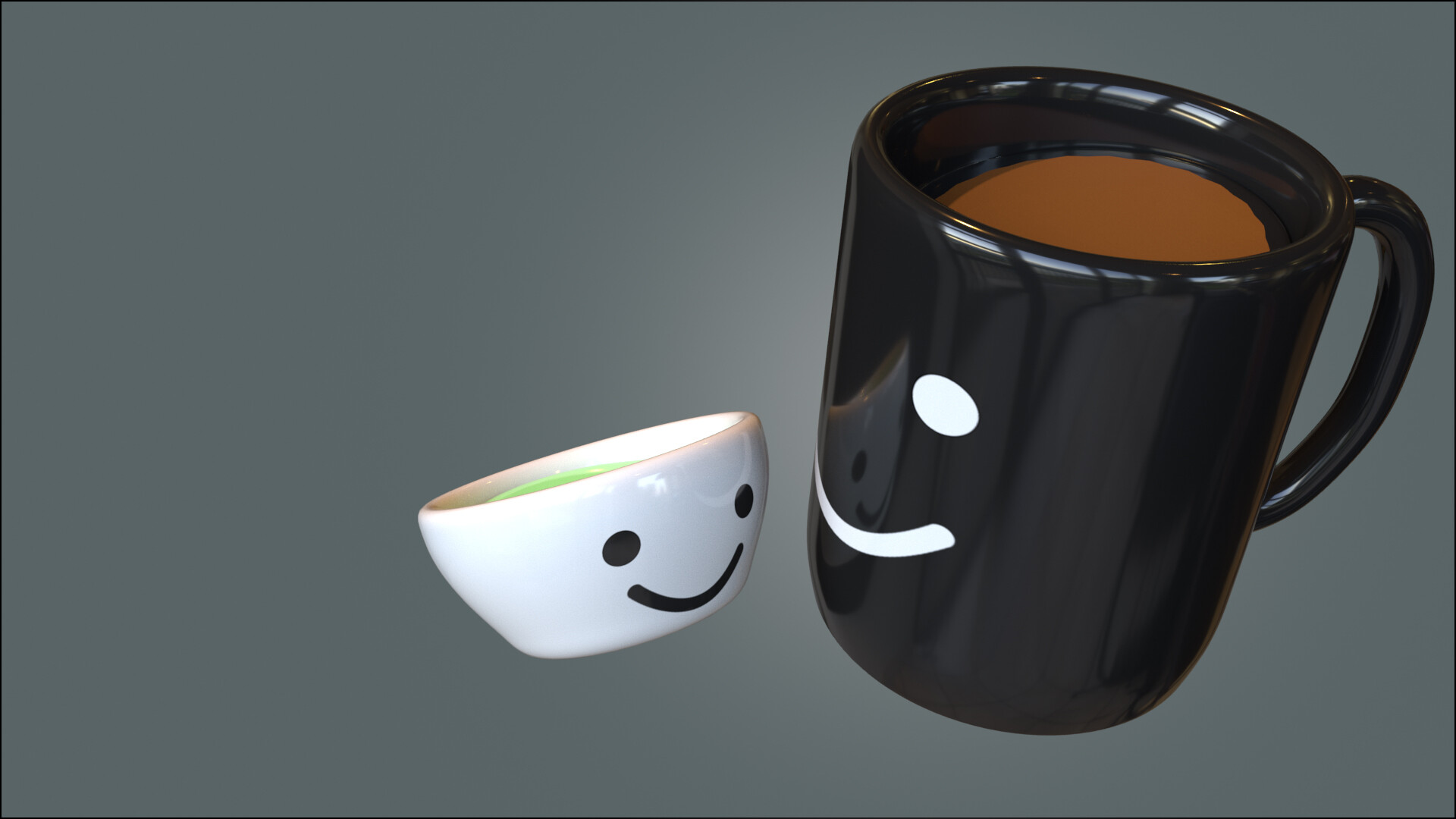 ArtStation - Happy Cups! (Inspired From Whatsapp Sticker)