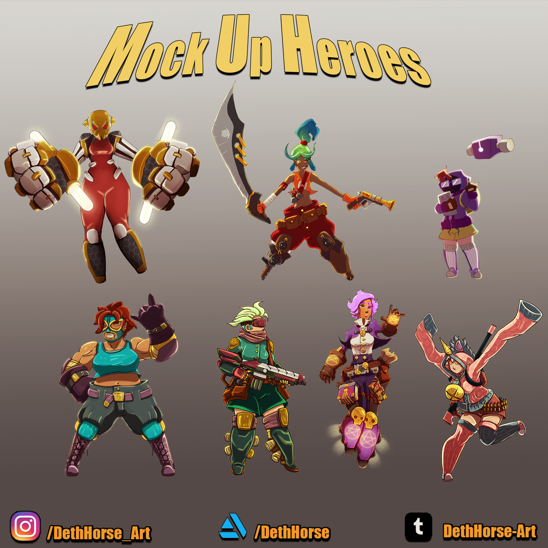 ArtStation - Mock Up Heroes | character design study