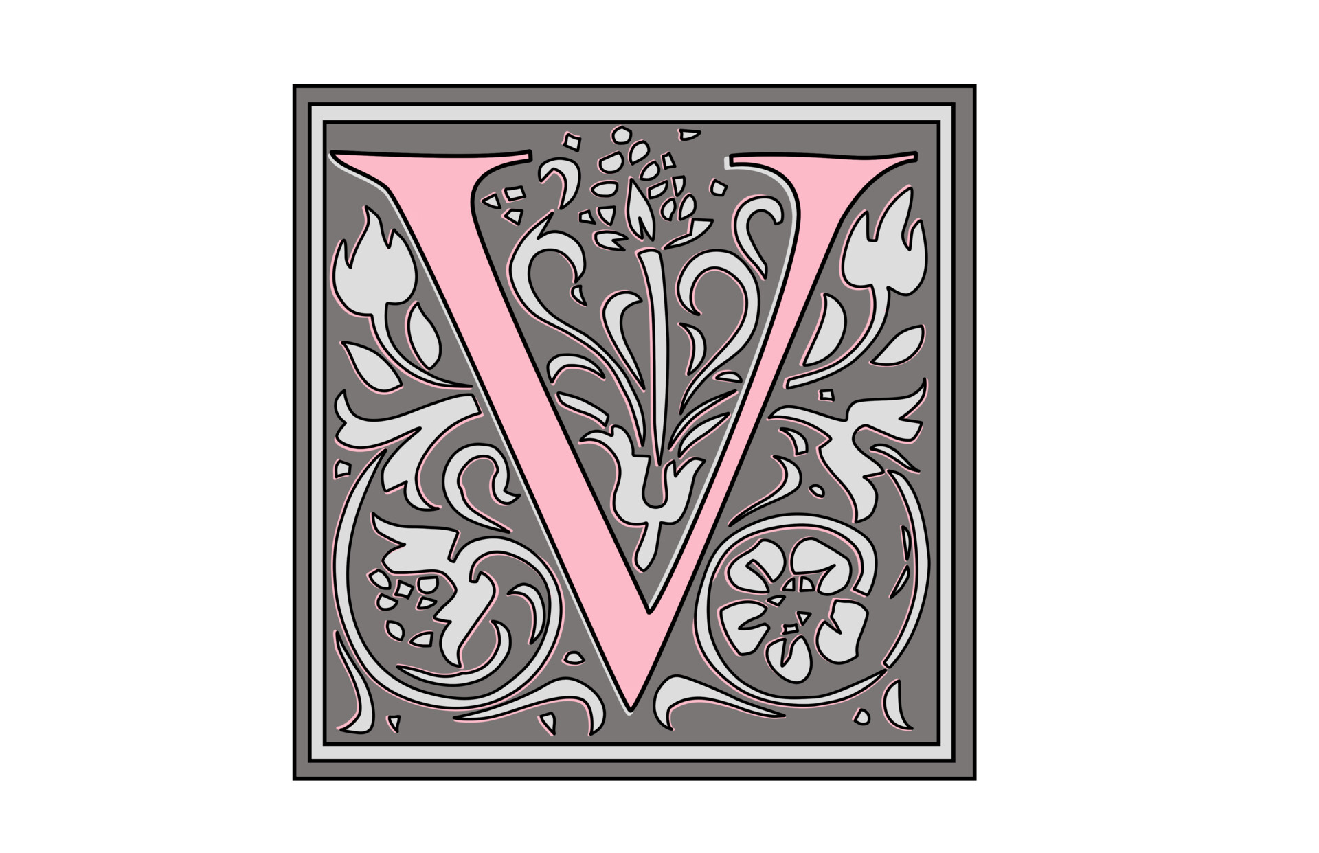 ArtStation - Monogram V Lettering