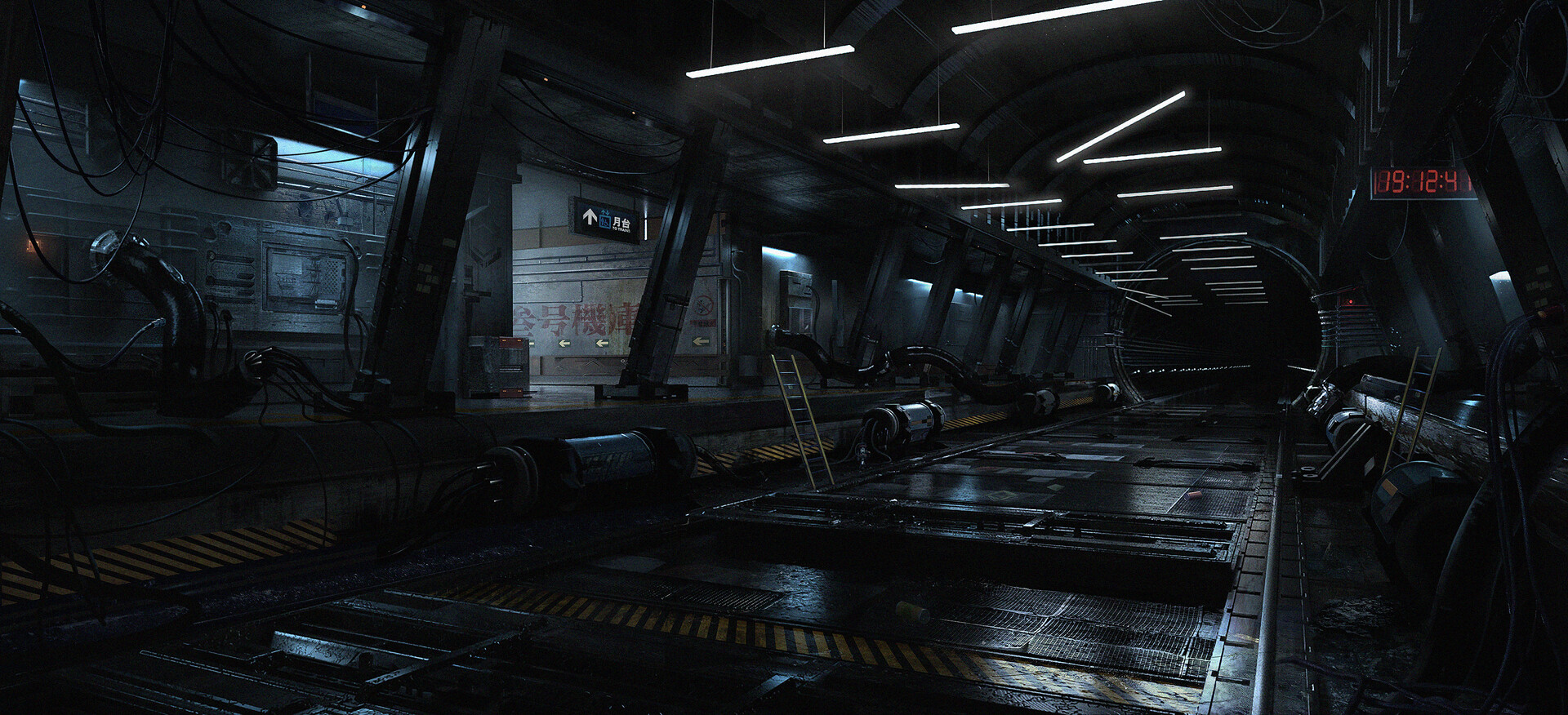 ArtStation - Science Fiction Abandoned subway station