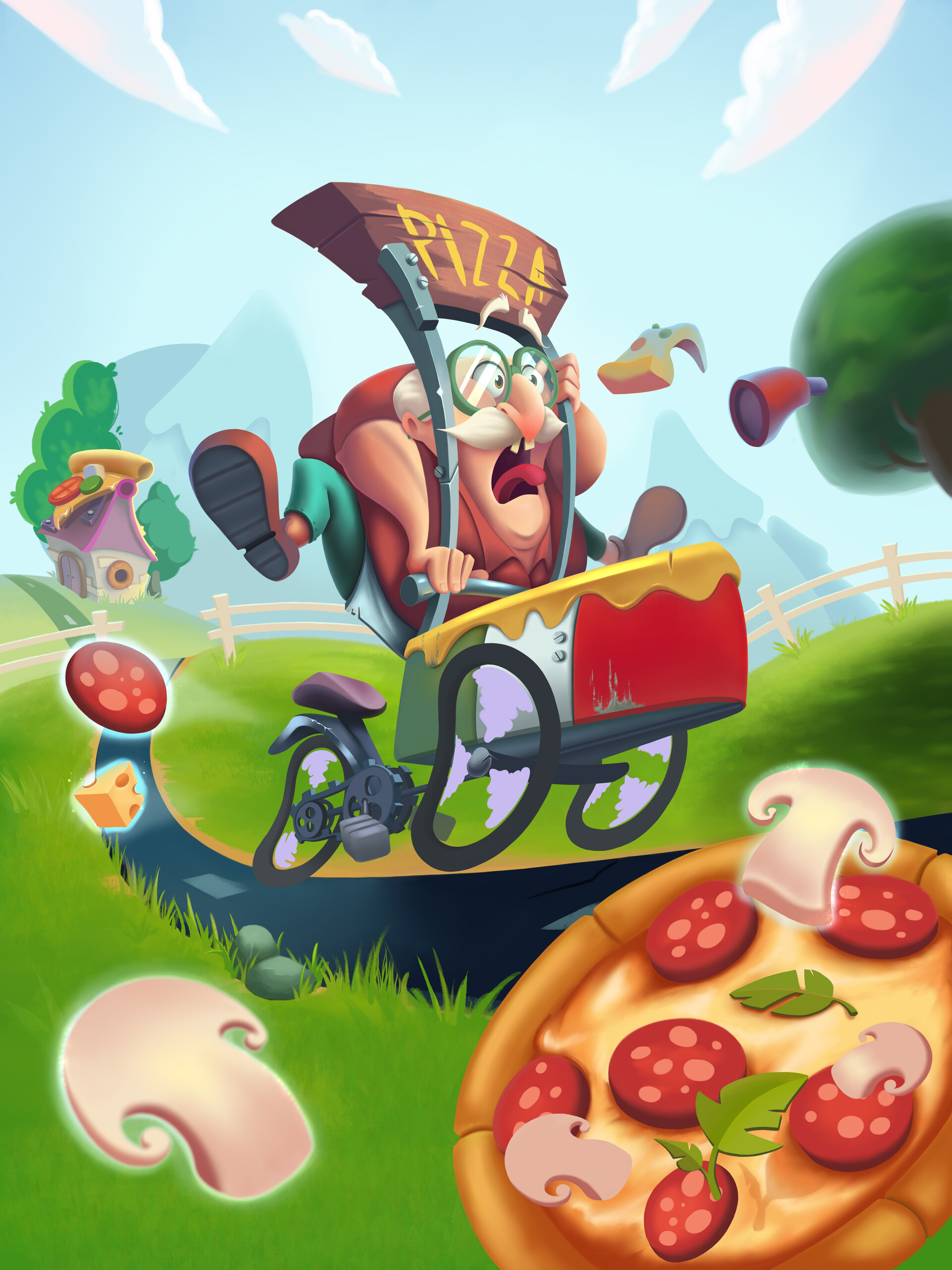 ArtStation - PIZZA GO - CONCEPT ART/ ILLUSTRATION