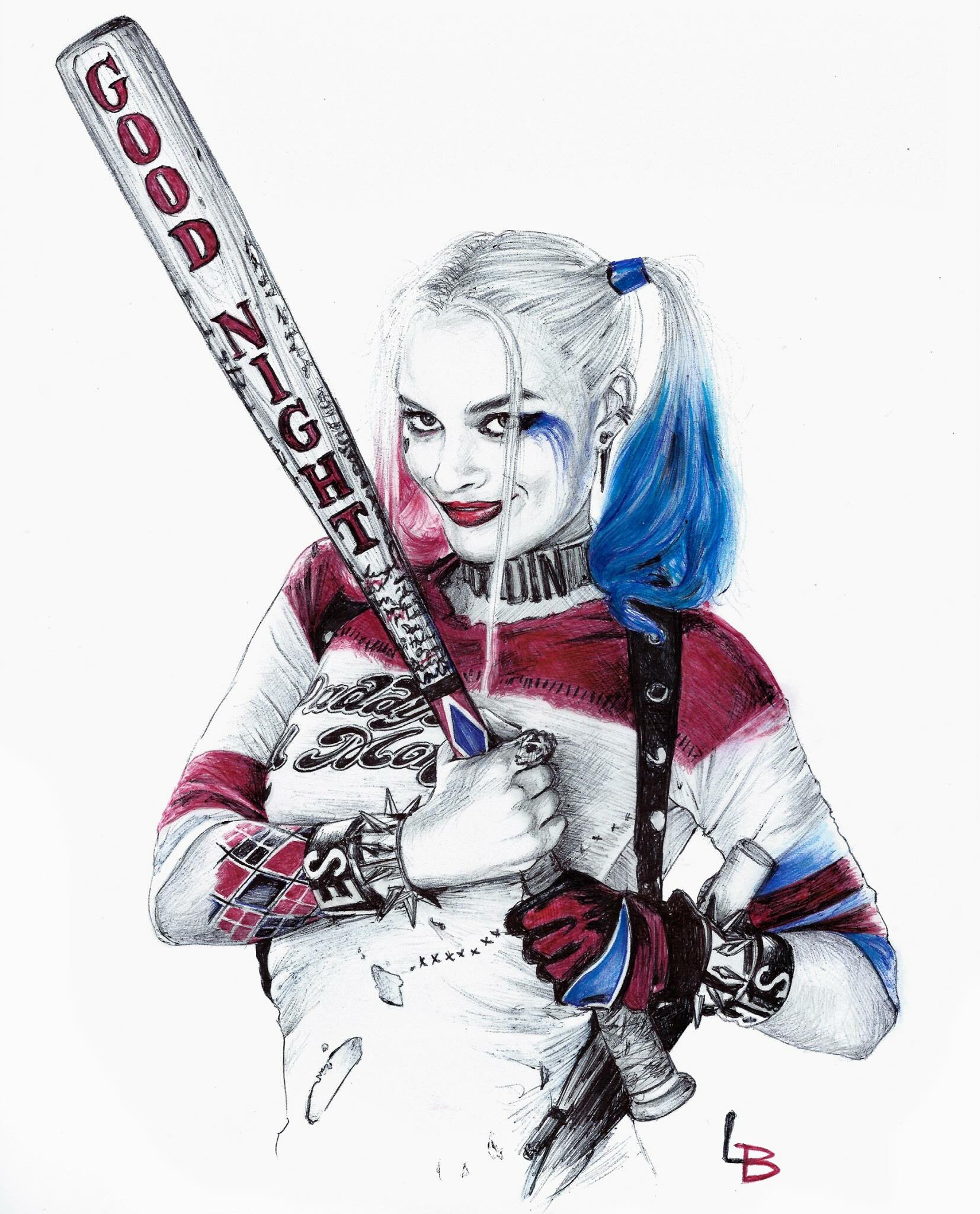 how to draw realistic harley quinn