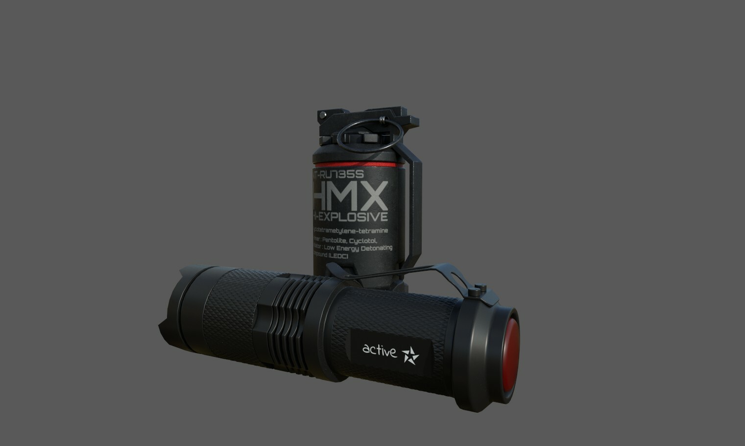 ArtStation - Grenade and flashlight