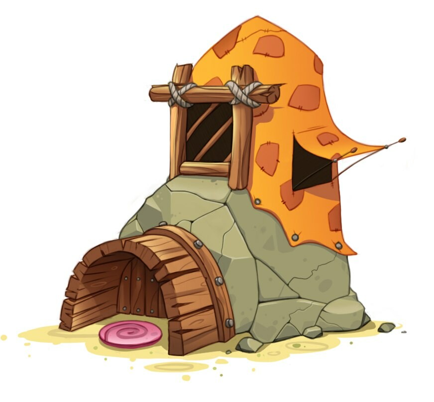 ArtStation - the concept of huts and cobblestone