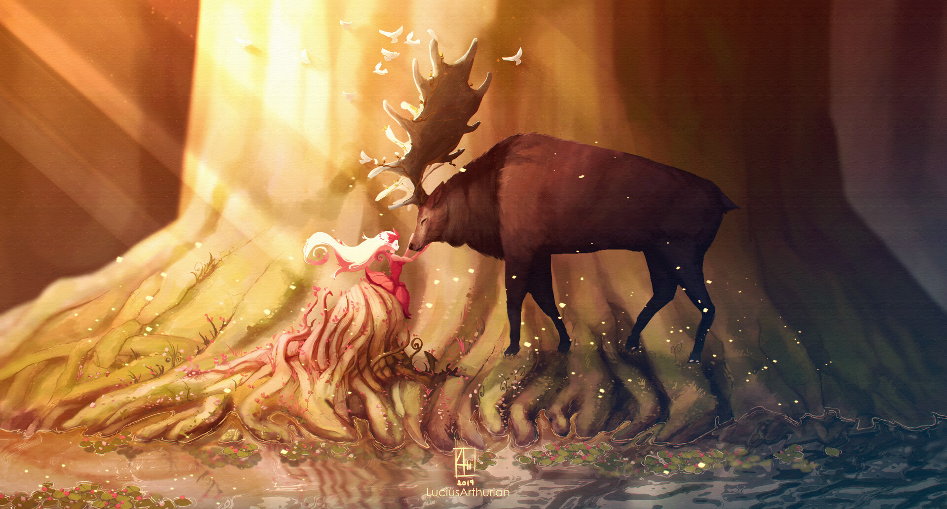 ArtStation - Flora and Fauna - Goddess of Forest