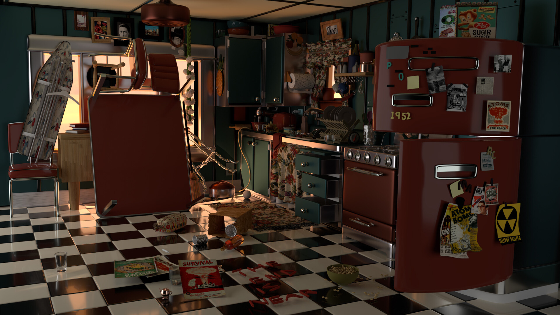 ArtStation - 1950s Kitchen Render