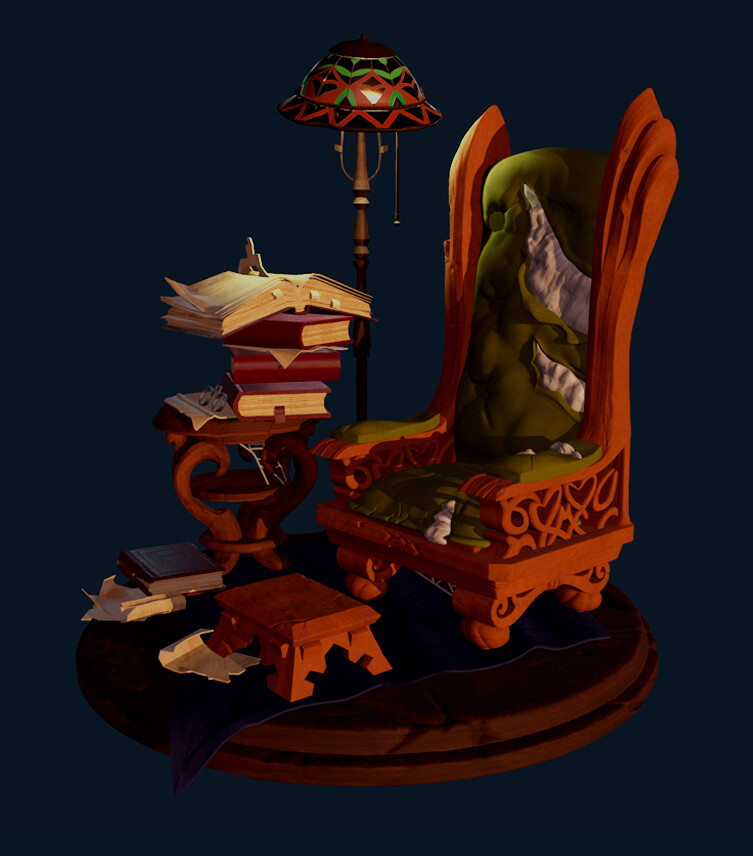 ArtStation - Cozy book room