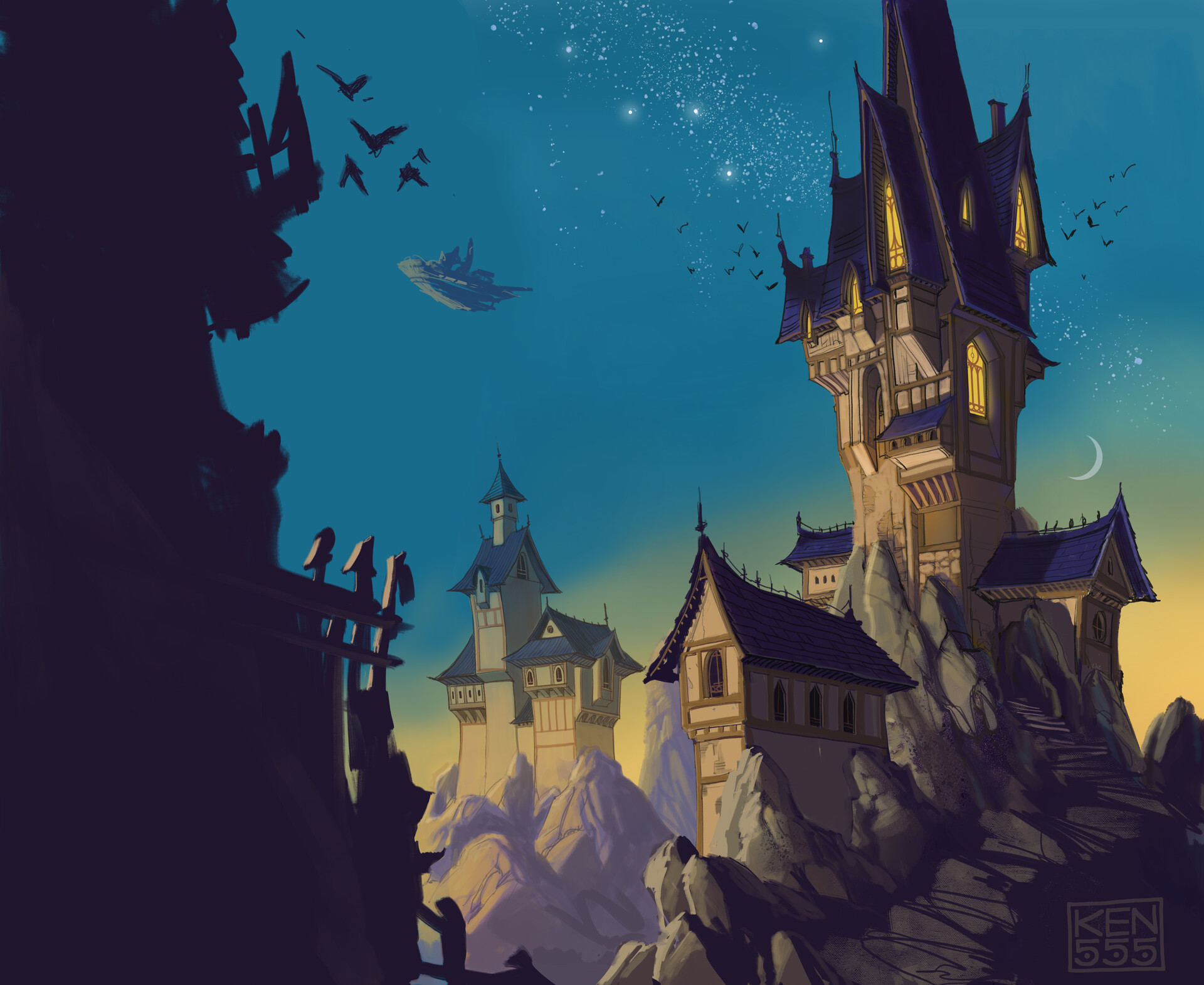 ArtStation - house on hill