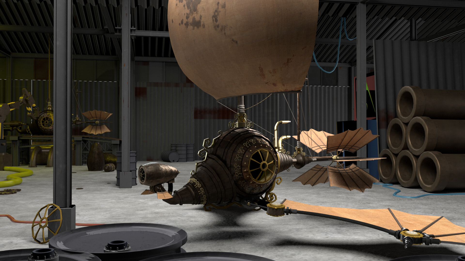 ArtStation - Flying Steam Punk ship