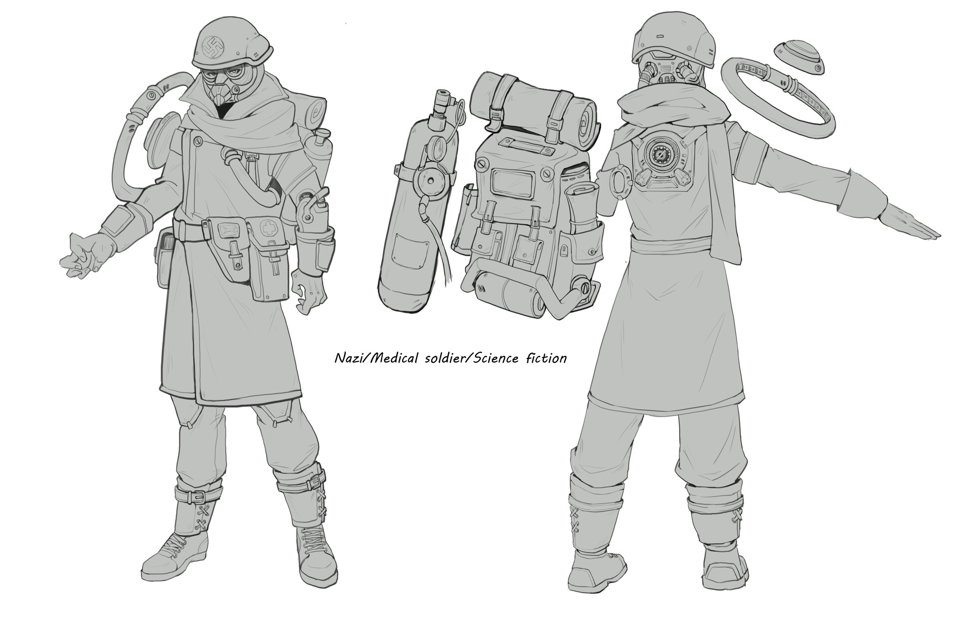 ArtStation - character design line work practice