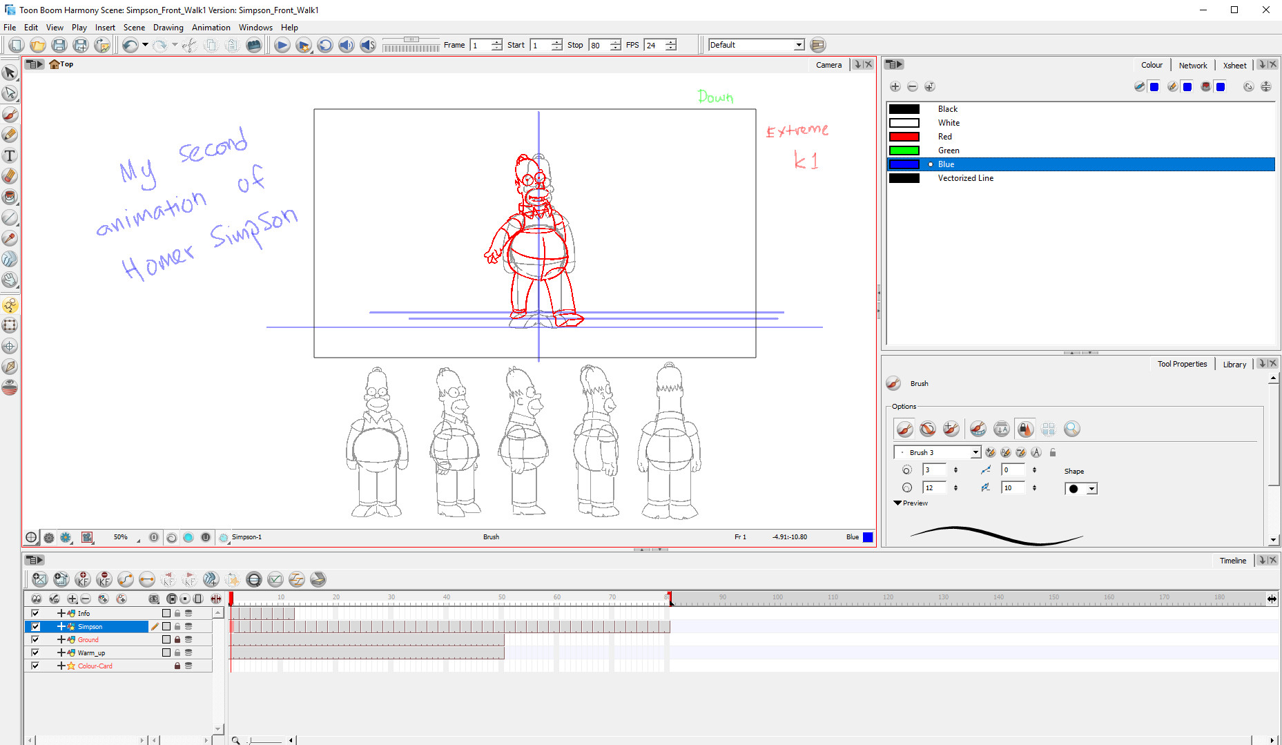 Roberto Linus - Homer walk cycle & Jump animation (Fan-made animation)