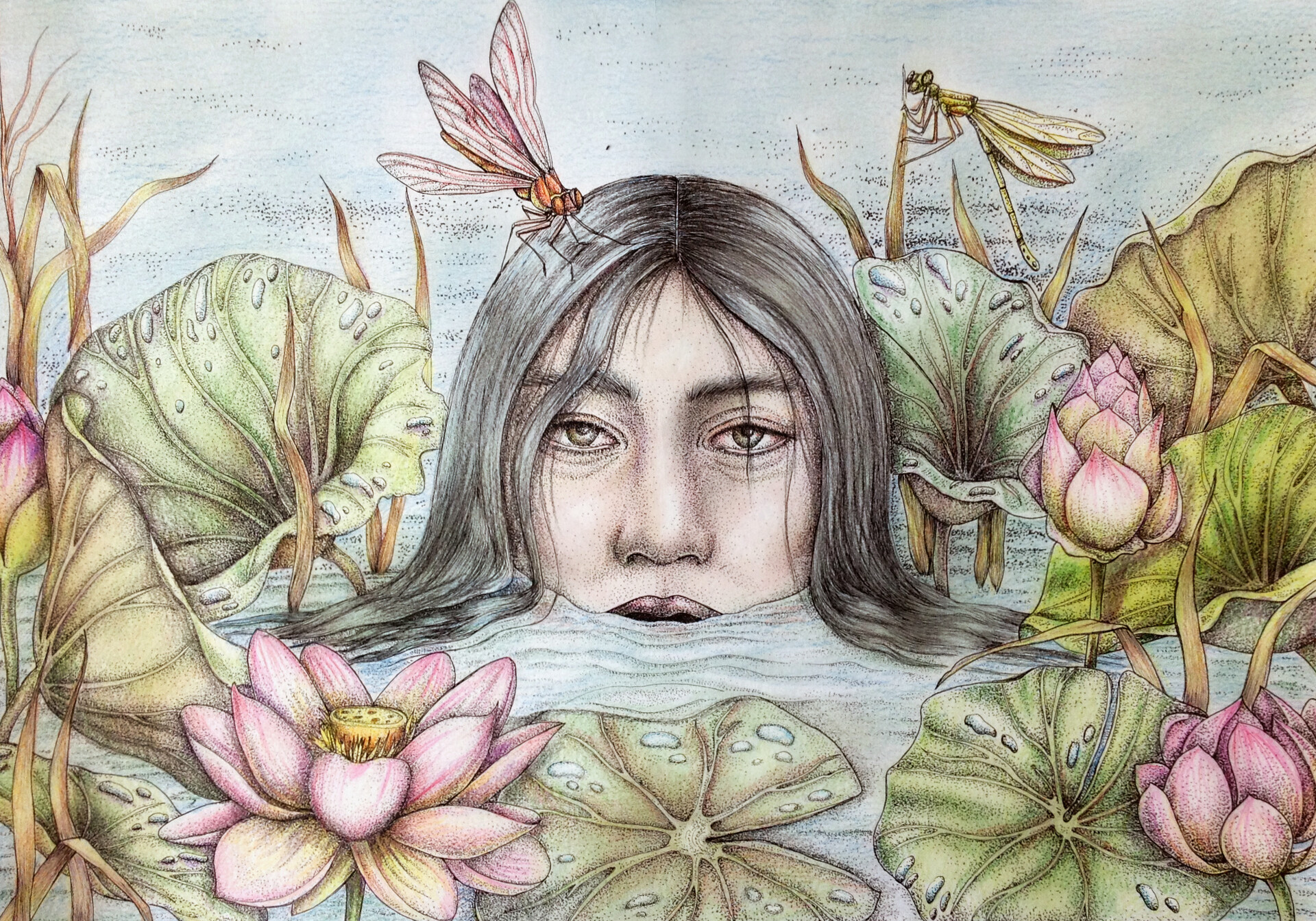 ArtStation - Mermaid in lotus pond