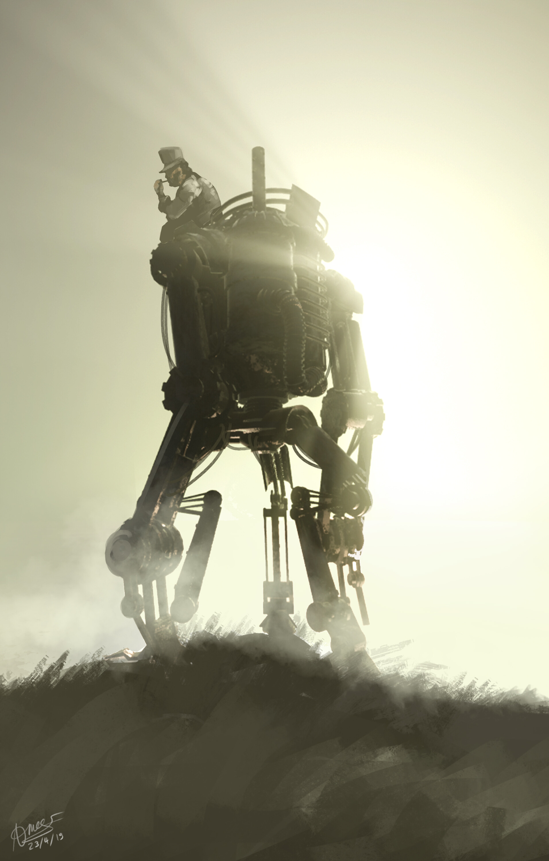 ArtStation - 1895 Welded Iron, quick 3D model of a mech :)
