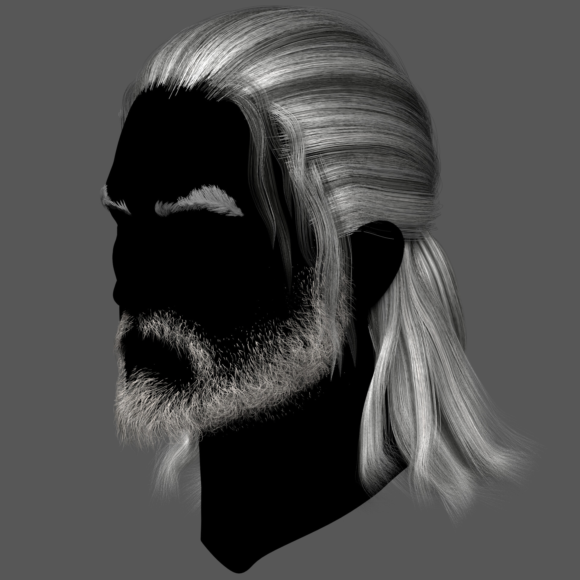 Gerdan Virrey - The Witcher- Geralt Hair Study