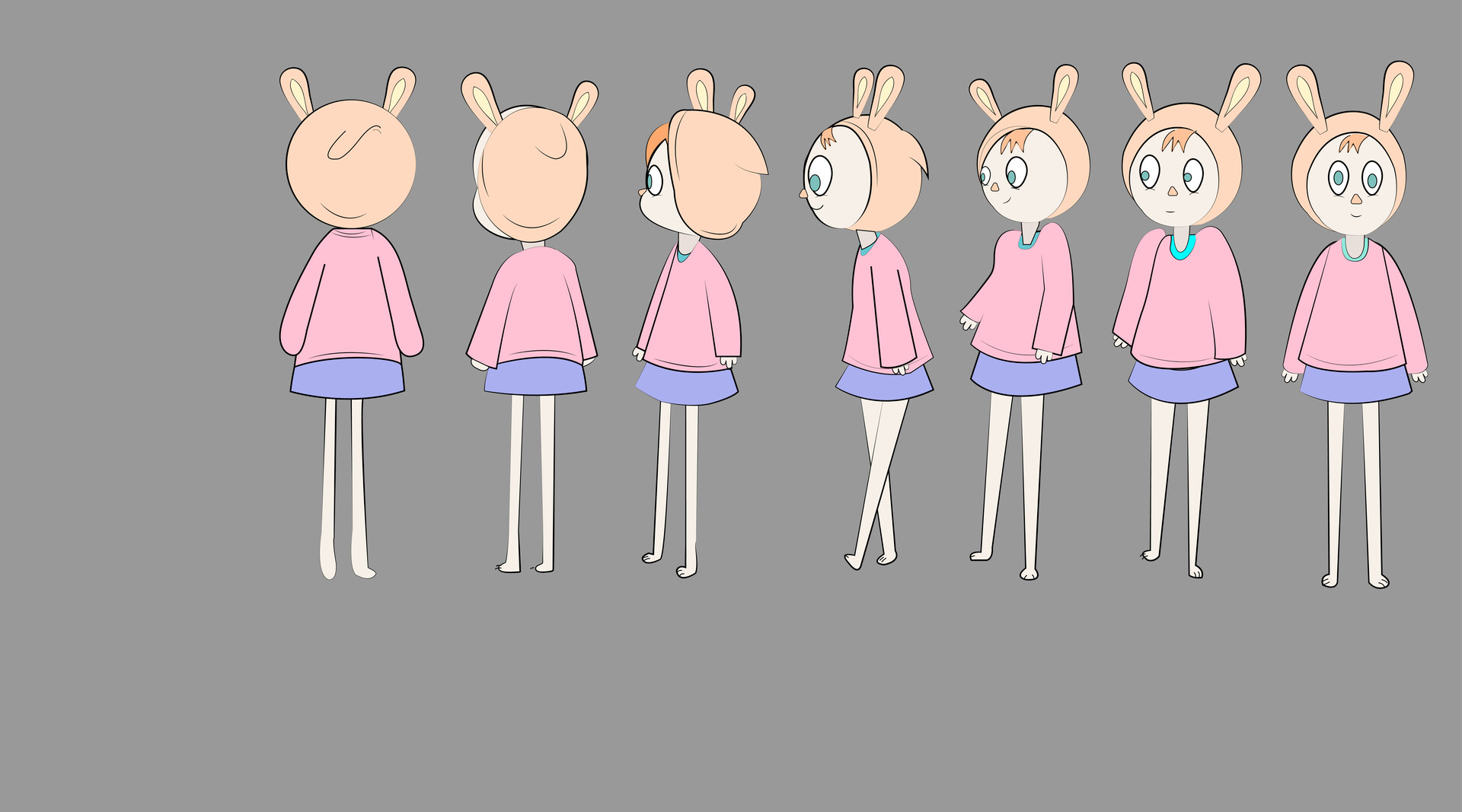 n - 360 turn around for 2d Bunny character