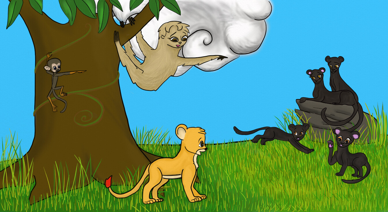 Nicole Brettell - The Sloth shows Charile the way to the Leopard family.