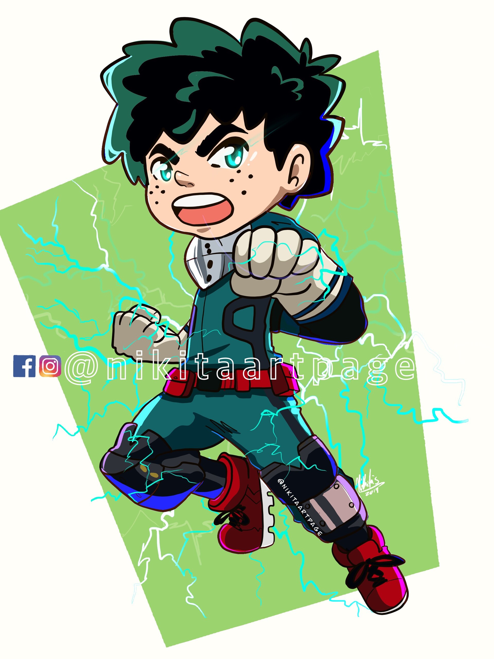 ArtStation - My Hero Academia Deku cartoon