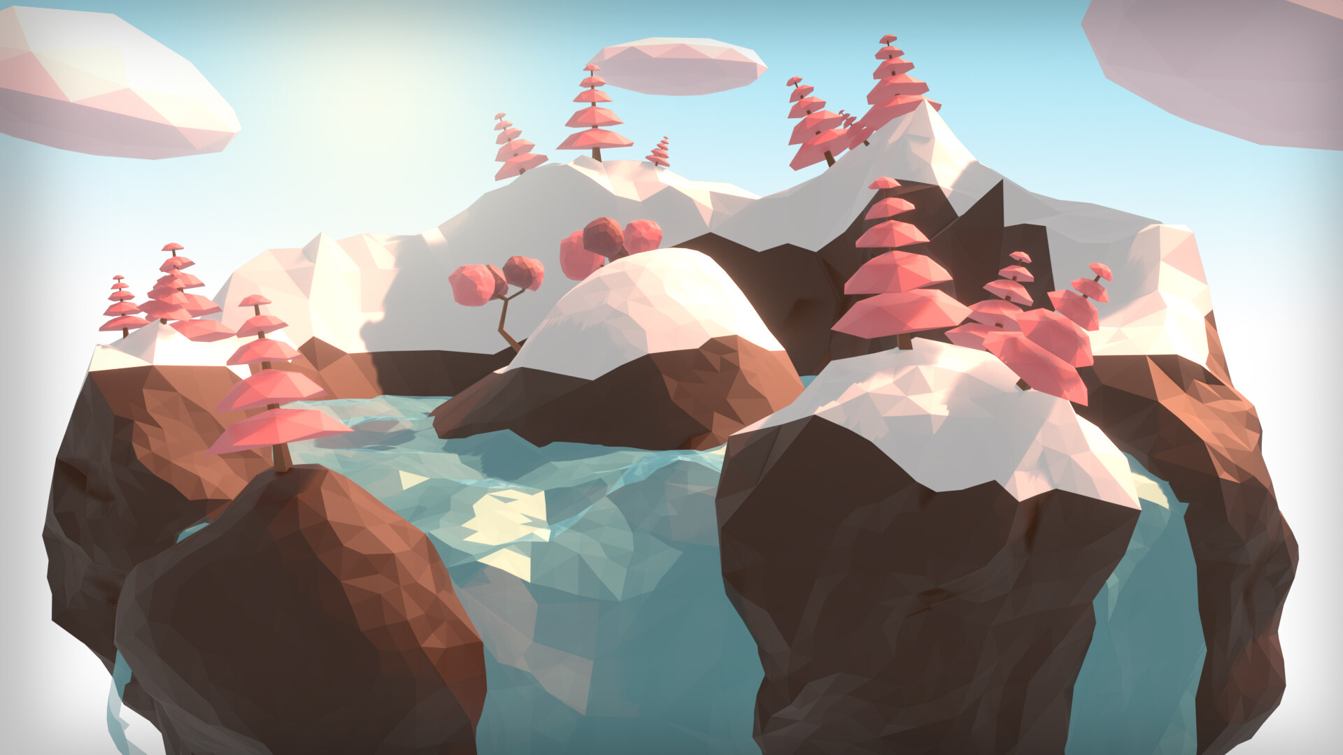 ArtStation - 3D, Low poly, Island in the Sky