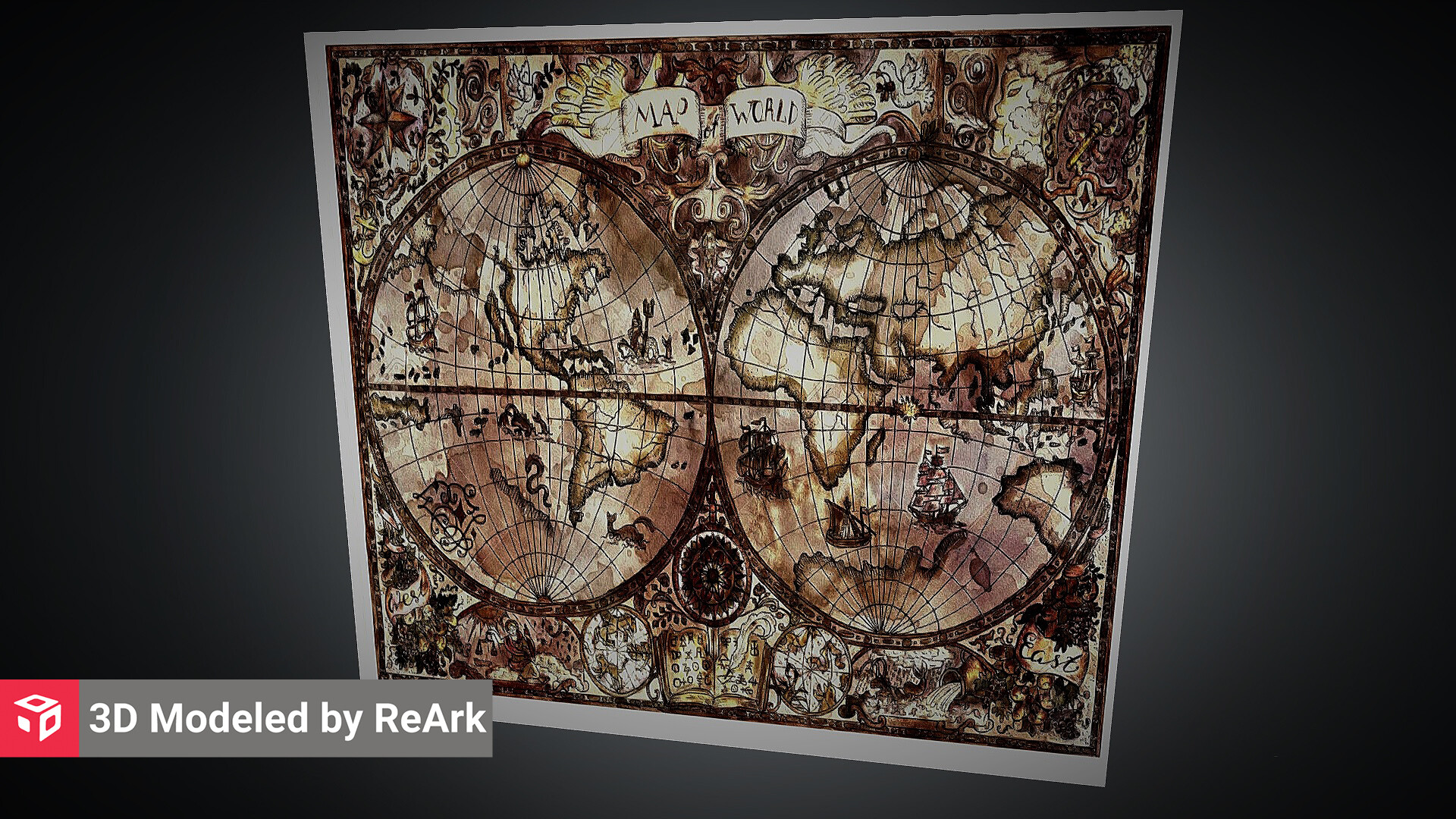 ArtStation - Antique-World-Atlas-Map