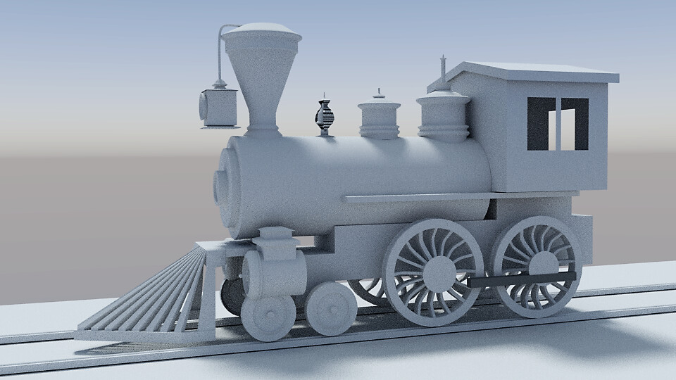 ArtStation - 3d model of a steam engine