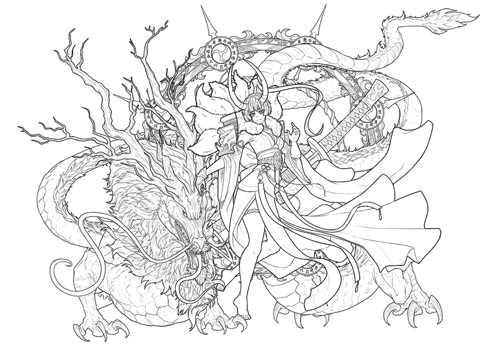 kabuki coloring page