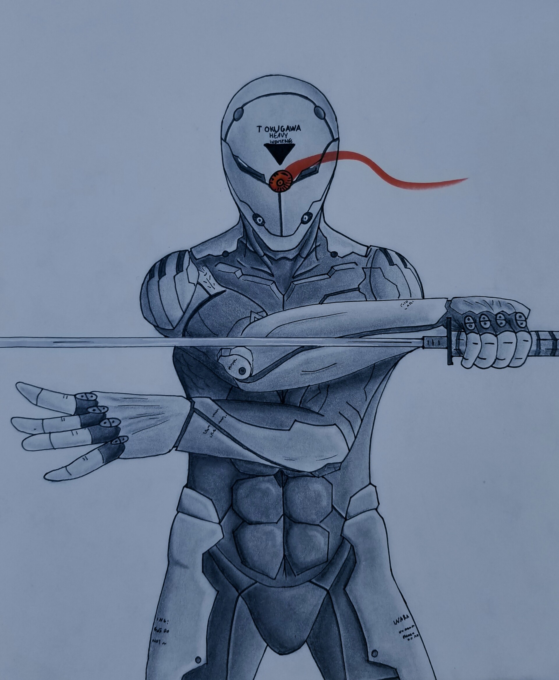 how to draw a cyborg ninja