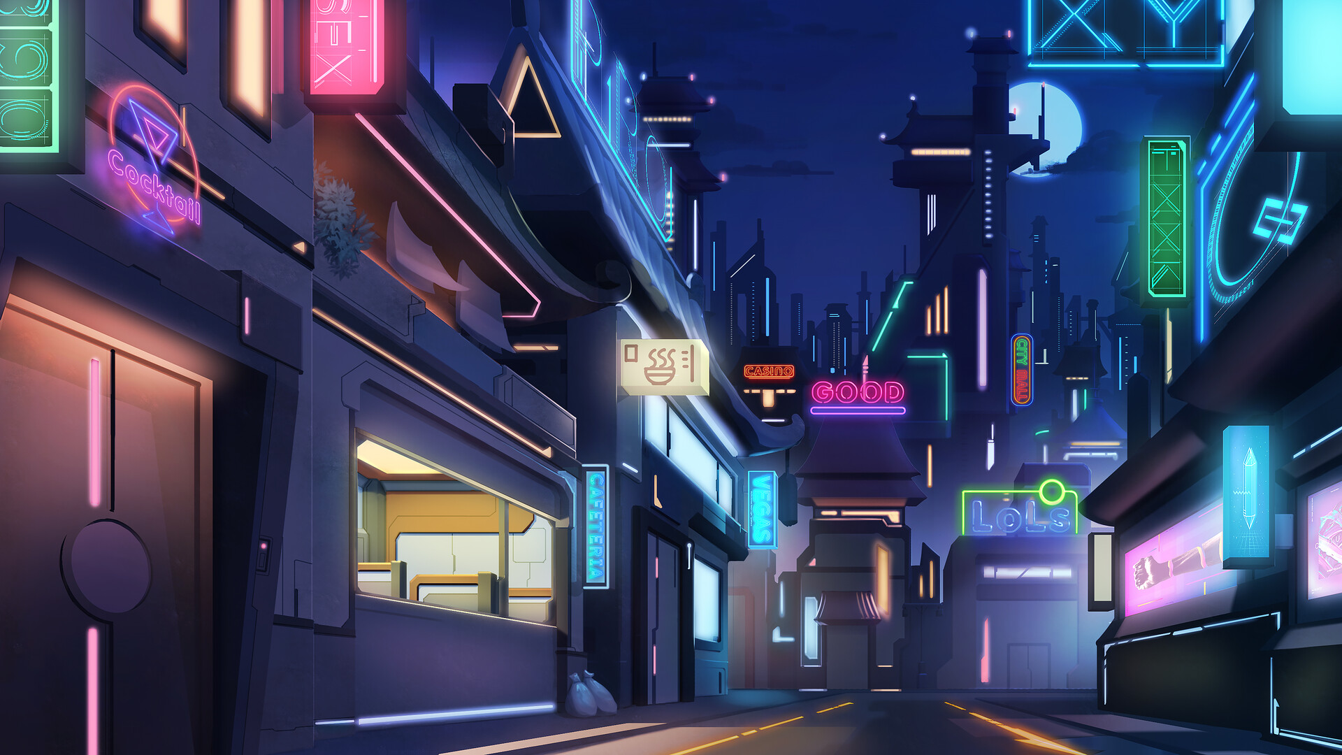 ArtStation - City night scene