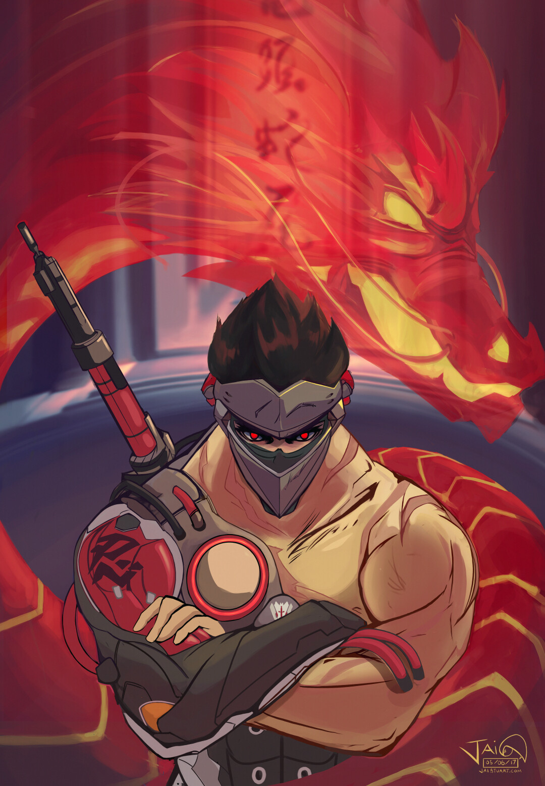 ArtStation - OVERWATCH GENJI - blackwatch genji