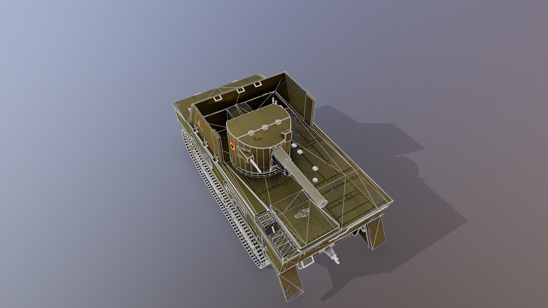 Davide Prestino - T13 Type 1 - WWII Tank Belgian Army - Low Poly