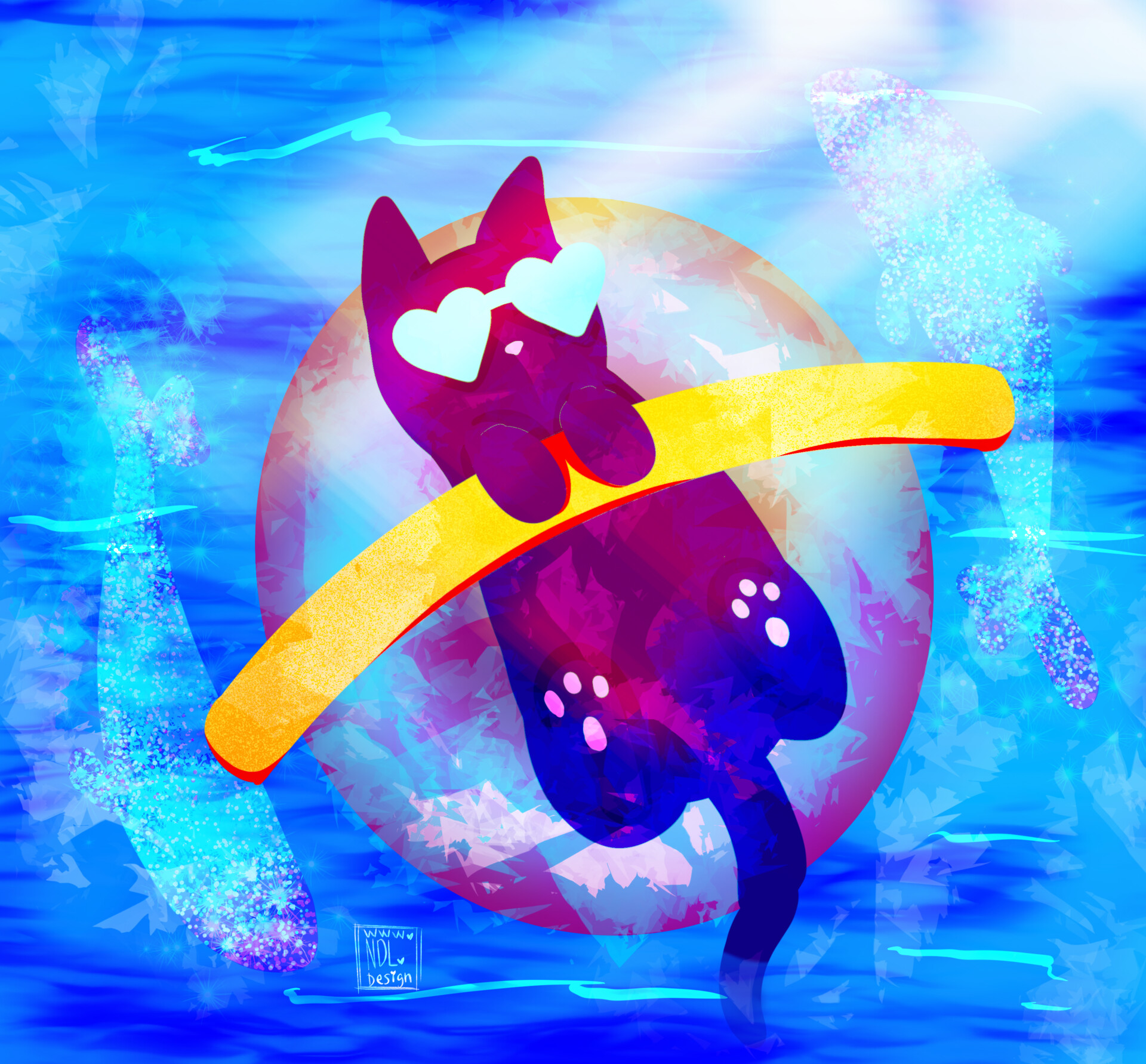 ArtStation - Glitter Fish Pool Noodle Cat