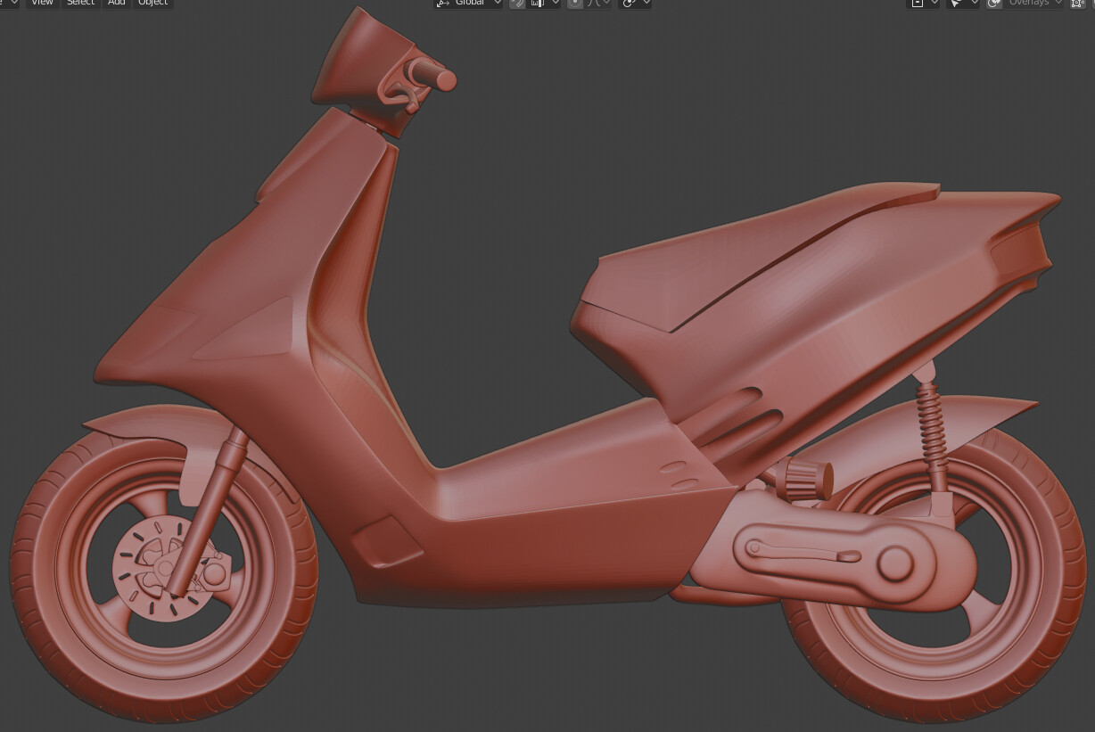 SB Mesh - Functional 3D printed scooter model.