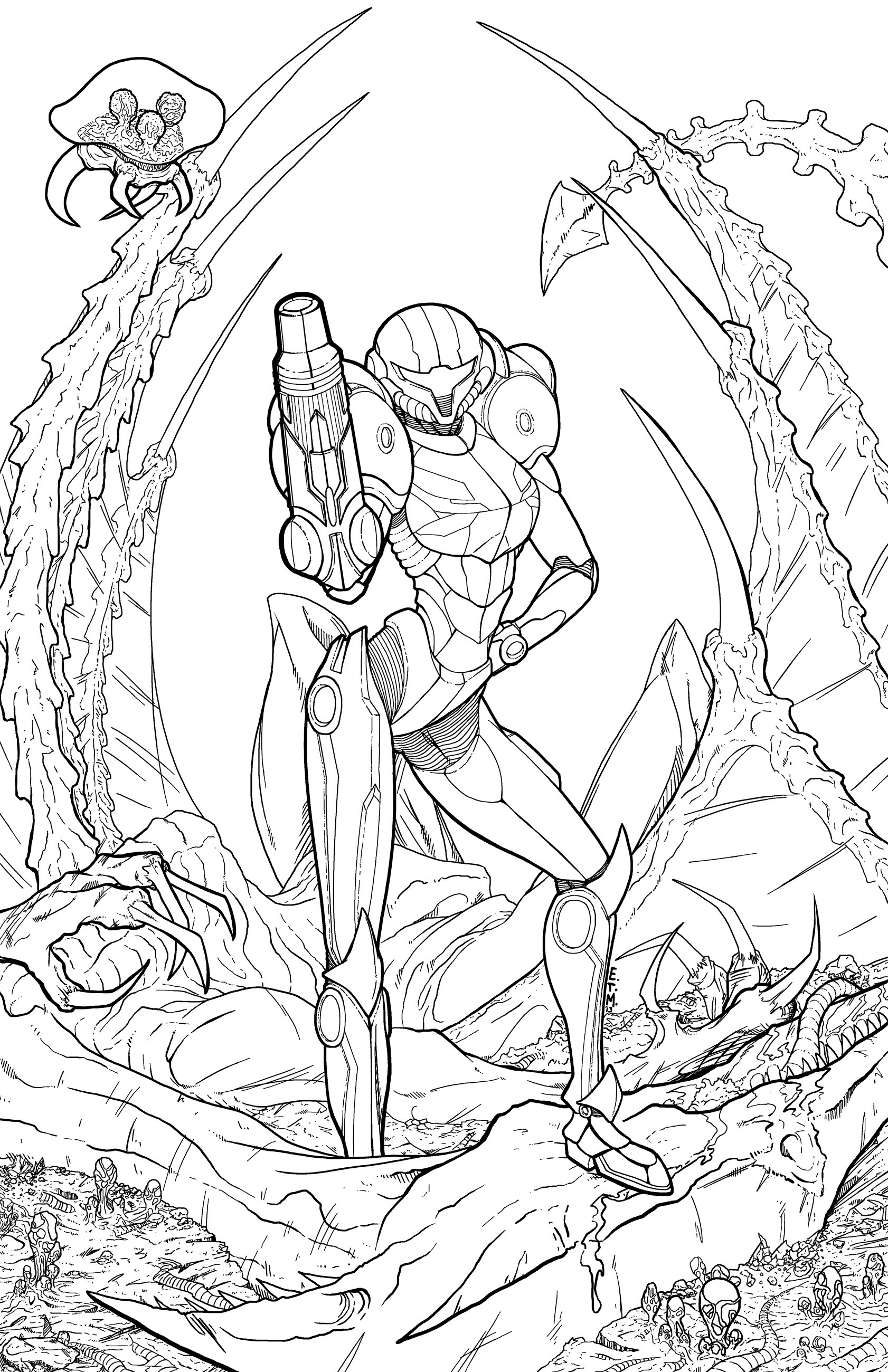 super metroid coloring pages