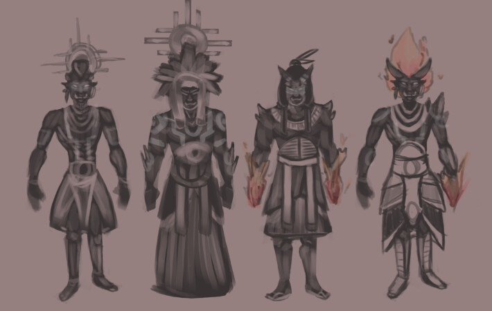 how to draw a fire god