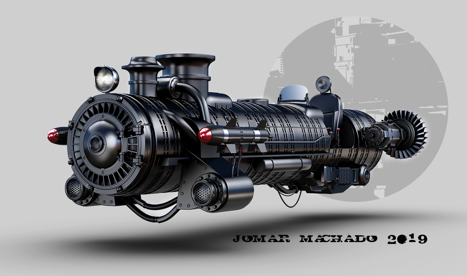 ArtStation - From my garage's window...Steam Hover Machine.