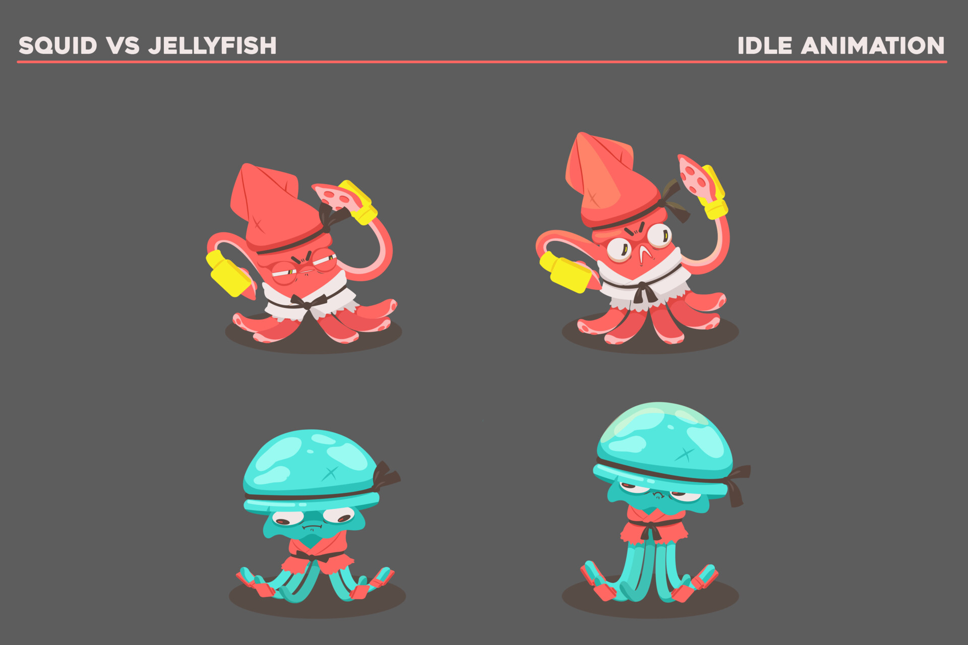 ArtStation - Jellyfish vs Squid character design