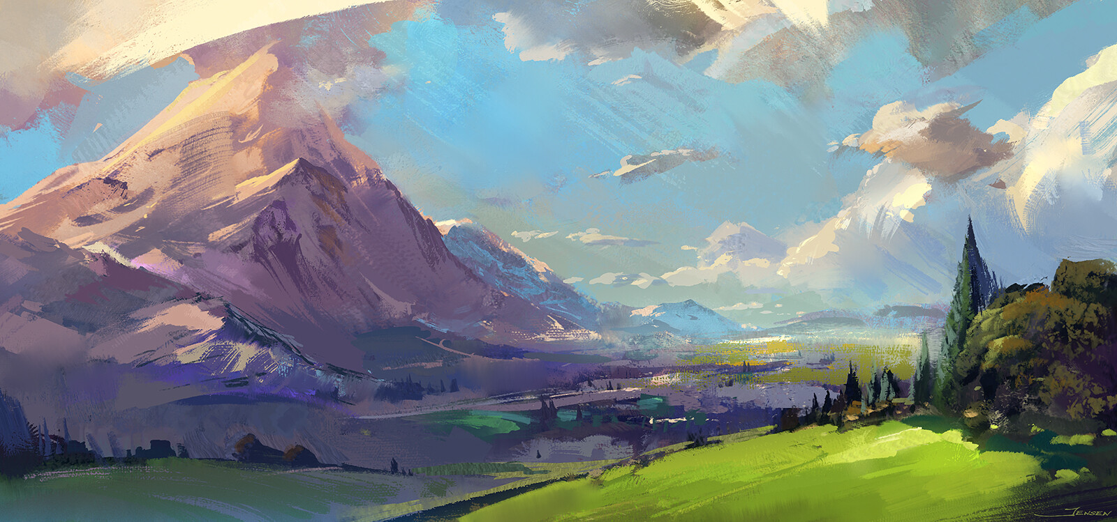ArtStation - Valley Sketch