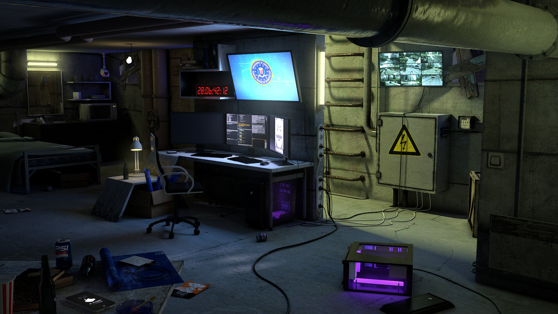 ArtStation - Hacker Basement, Thibault Chapiron