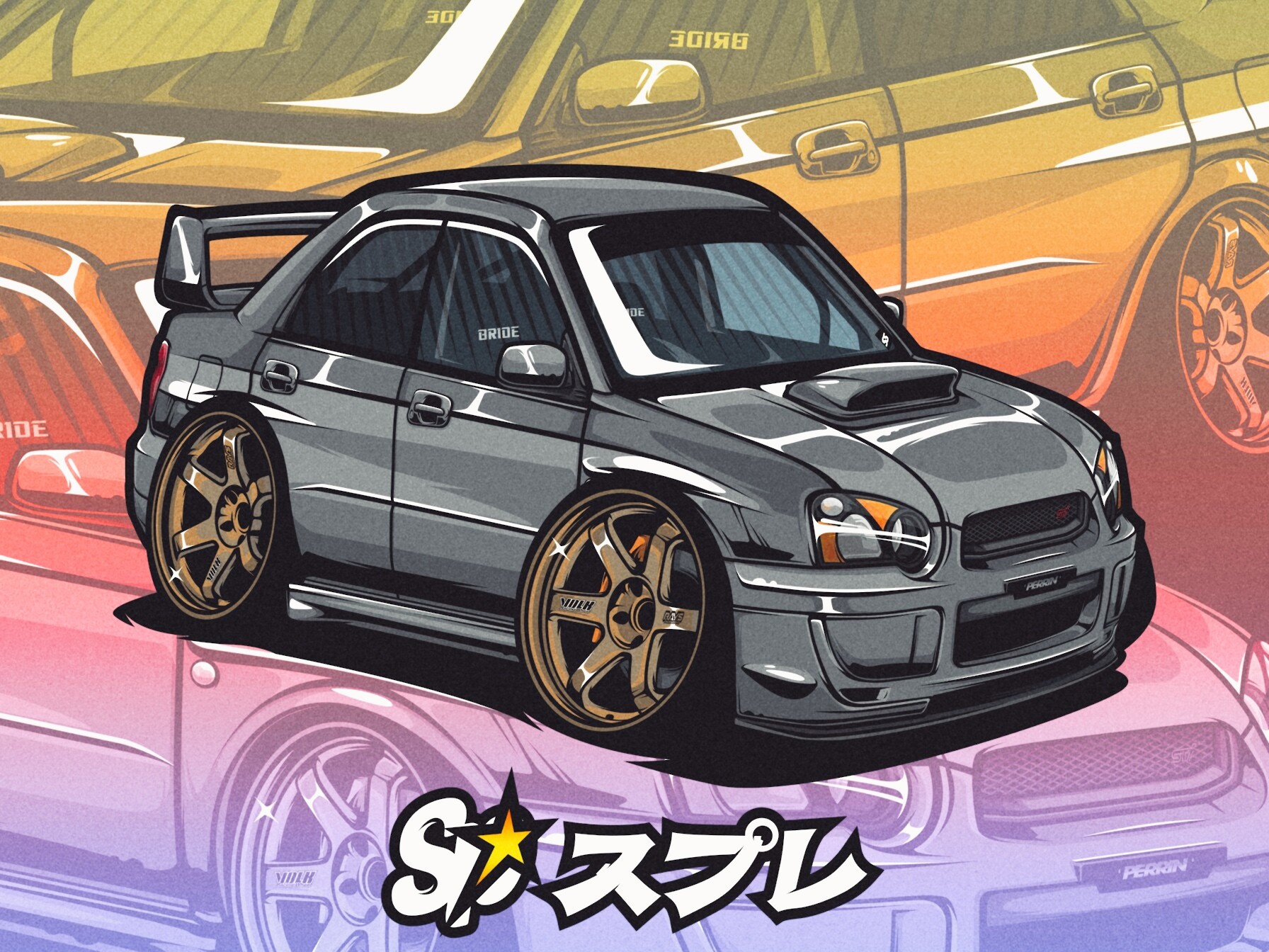 ArtStation - Subaru WRX STI Illustration