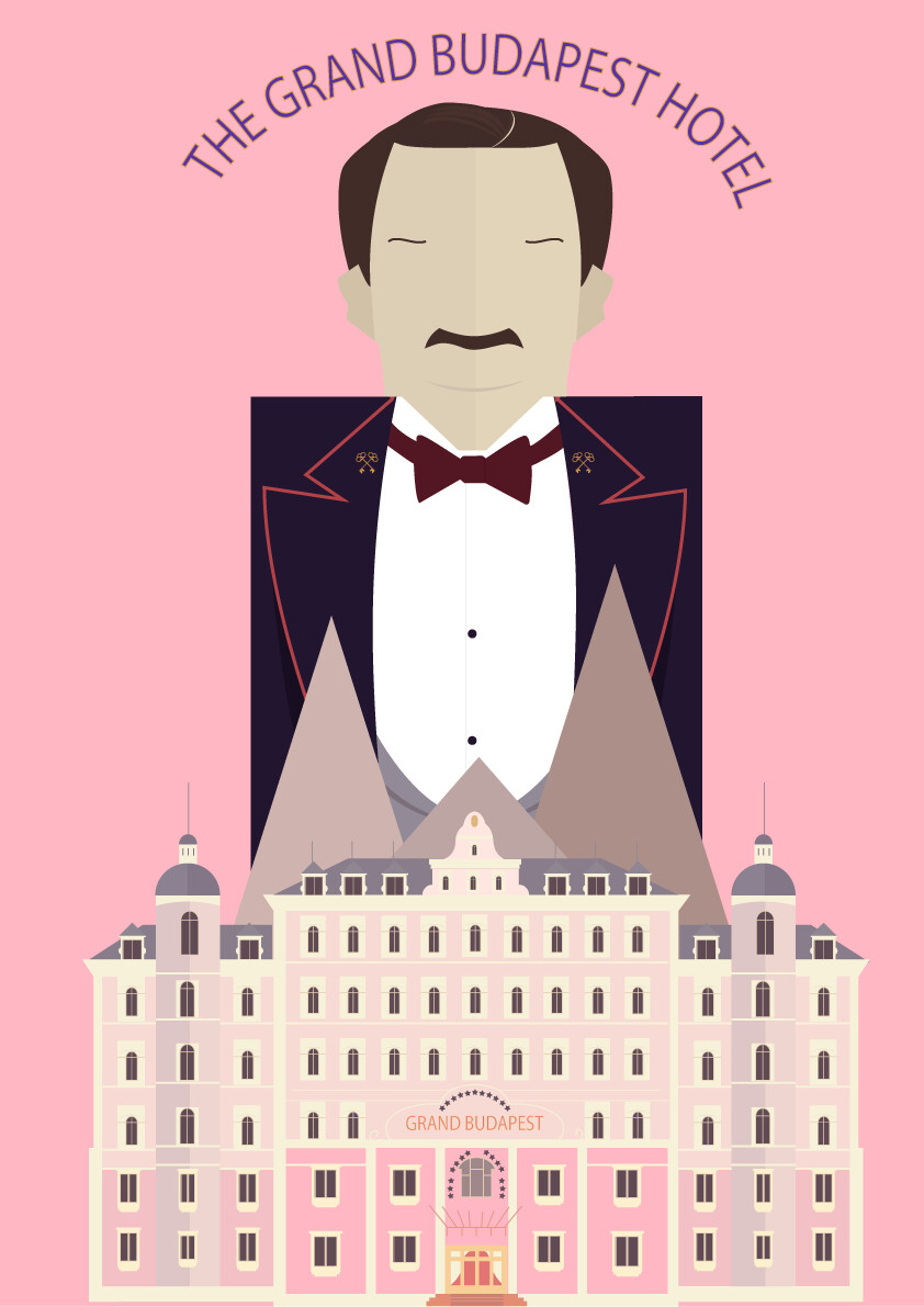 ArtStation - Budapest Hotel - move poster illustration