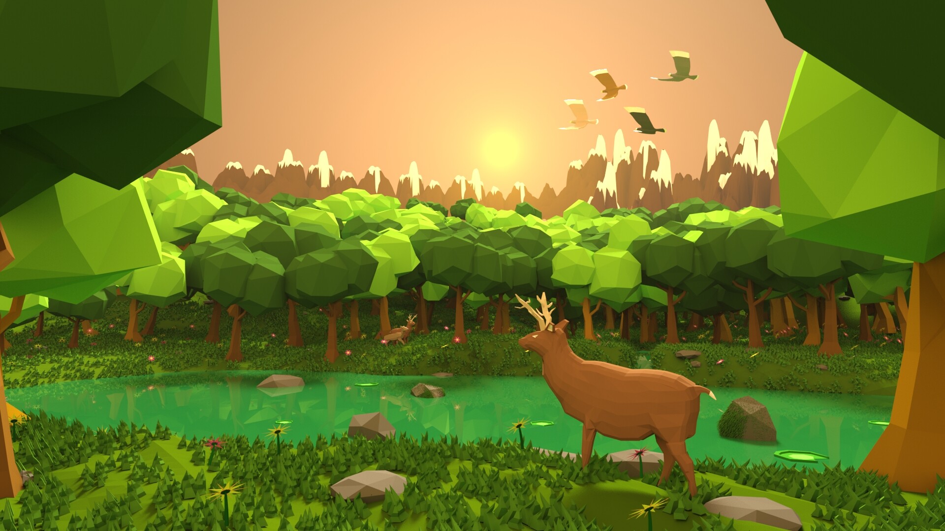 ArtStation - Low Poly Forest