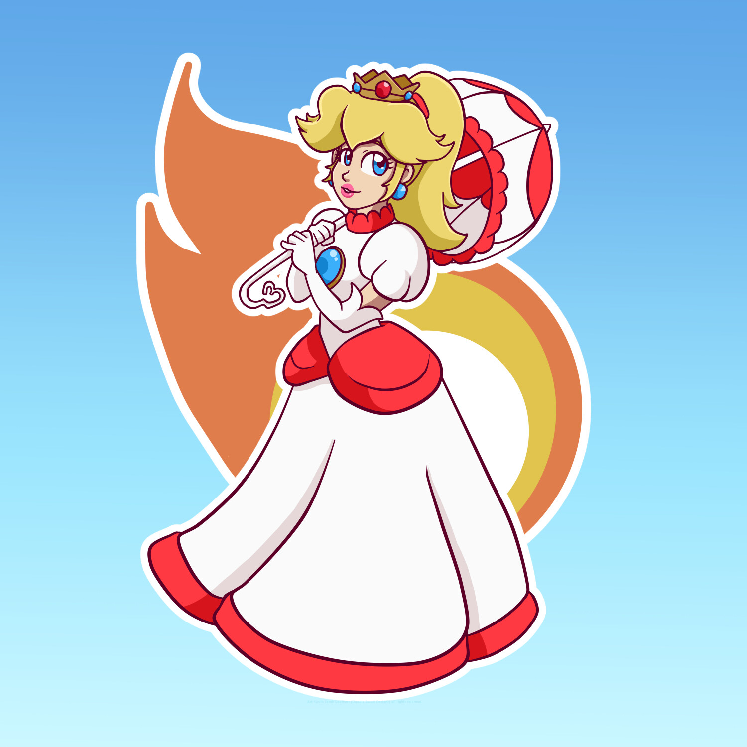 Princess Peach Red And White Dress
