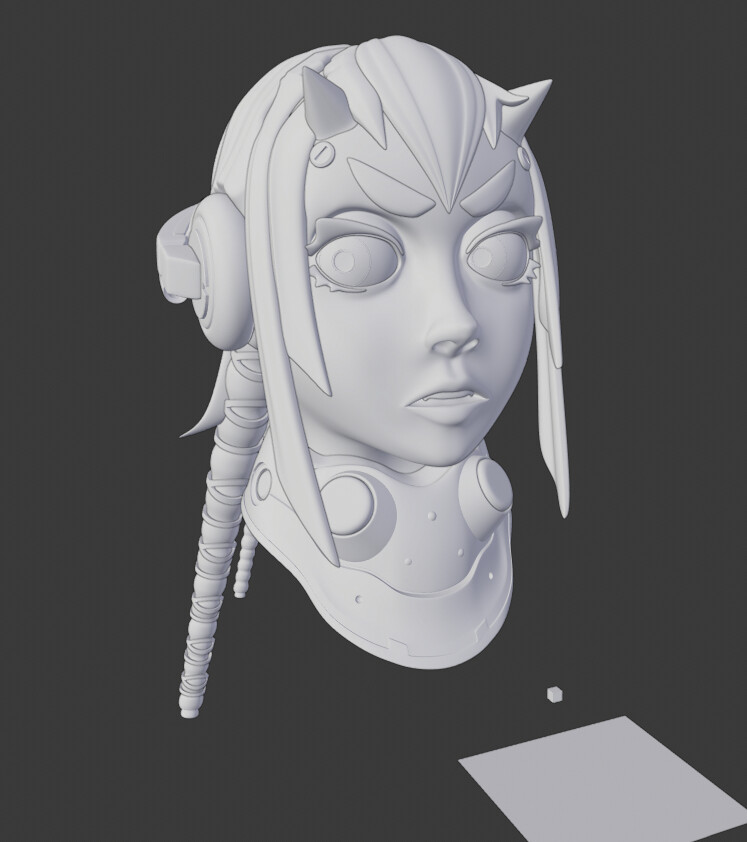 ArtStation - Cyber candy girl - Lime Chan 3D creation ( WIP )