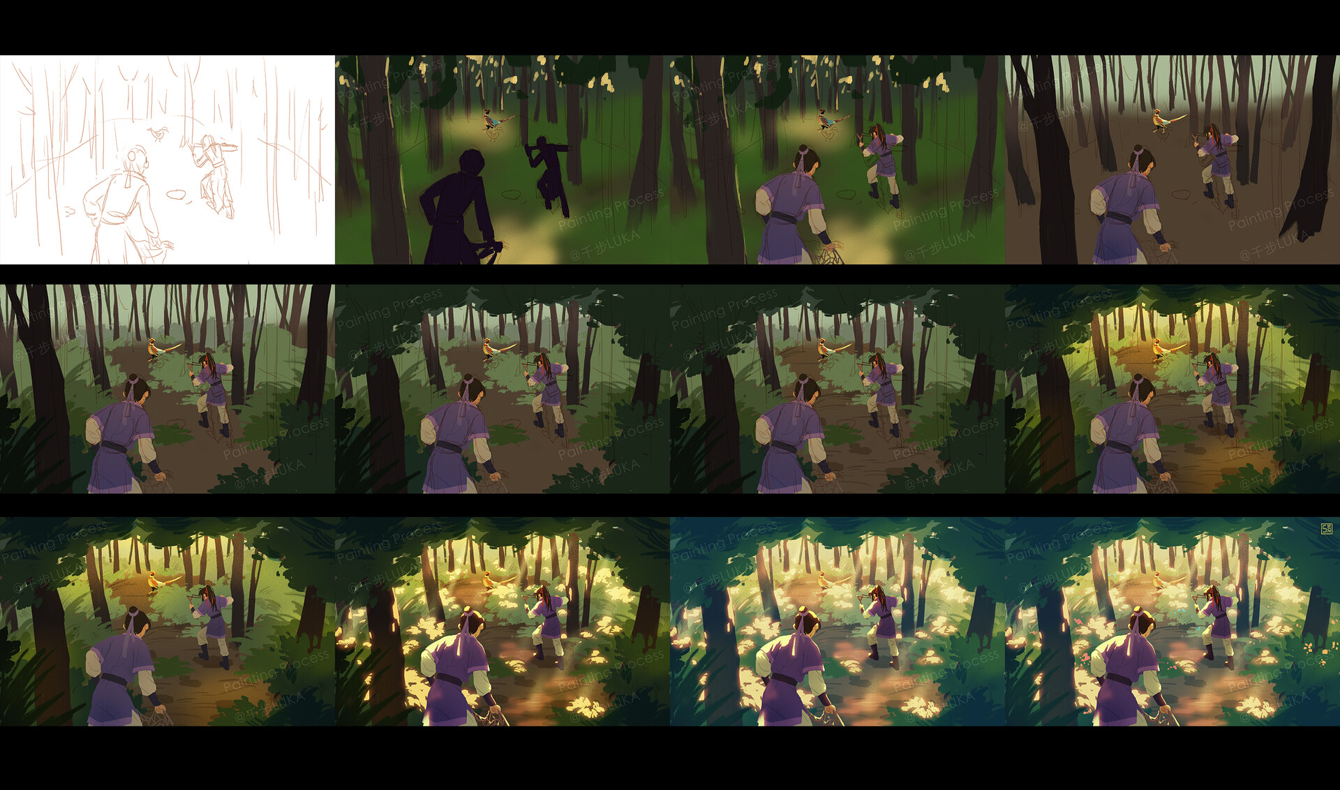 ArtStation - Painting progress of the fiction-based visual story